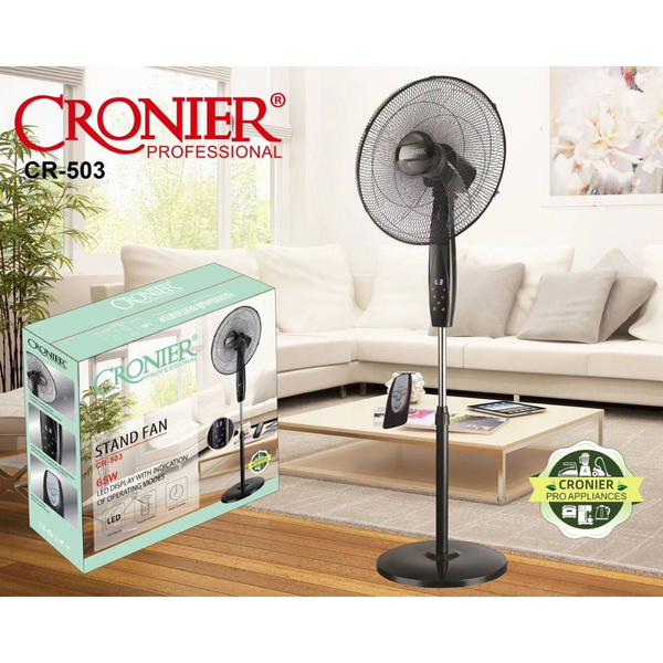 Вентилятор напольный CRONIER CR-503, 65Вт, черный купить по низкой цене с доставкой в интернет ...