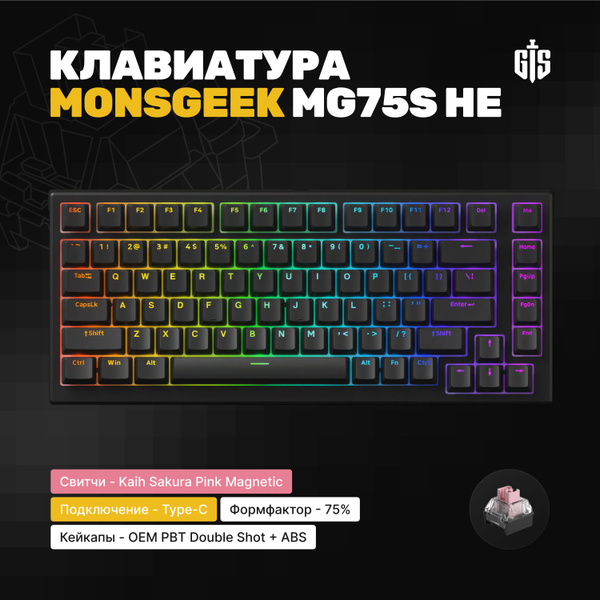 Характеристики Магнитная клавиатура Akko Monsgeek MG75S HE (Black ...