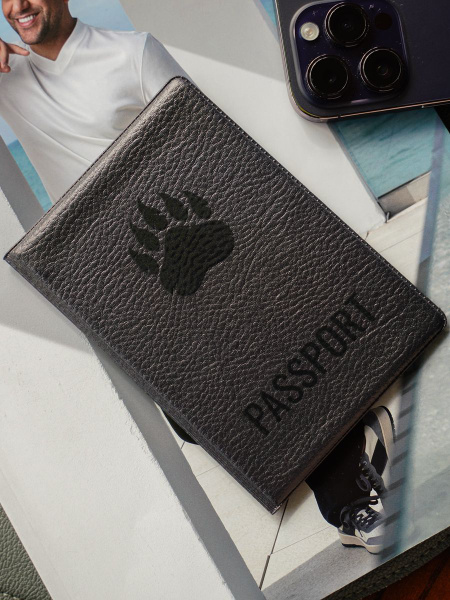 Обложка на паспорт и загранпаспорт, с отделением для СНИЛС и карт,Berloga store -"Лапа", эко ...