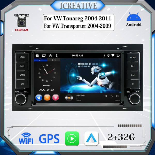 2 Din 7-дюймовое Android-радио для Volkswagen Touareg Transporter T5 Multivan 2004-2011 ...