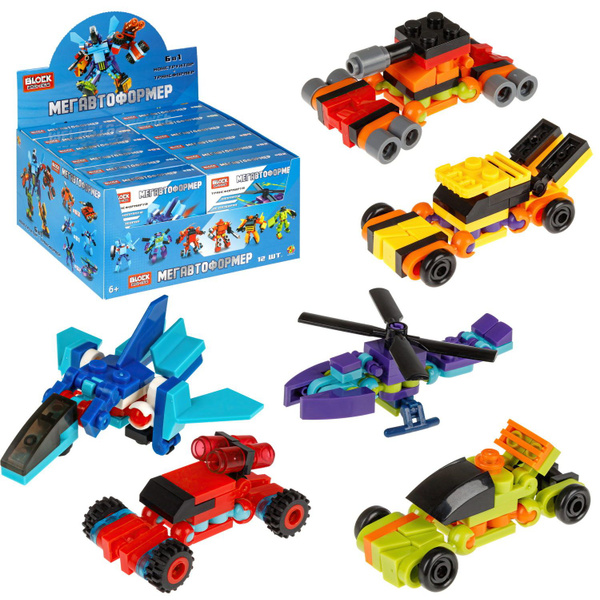 Конструктор 1TOY Blockformers "Мегавтоформер" 6 в 1 (в ассортименте 6 видов, из 6 шт. собирается ...