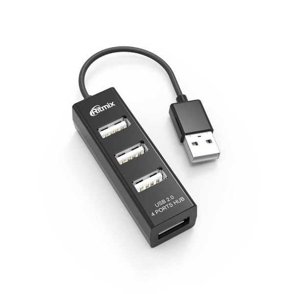 Разветвитель RITMIX "Hub", USB, CR-2402, 4 порта, черный (15119265) - купить с доставкой по ...