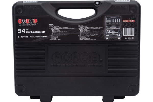 Набор инструментов FORCE 94 предмета с 12-гранными головками 1/4 1/2 ...