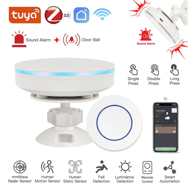 Умный датчик движения Zigbee 5.8G С сиреной + Tuya Умный выключатель ...