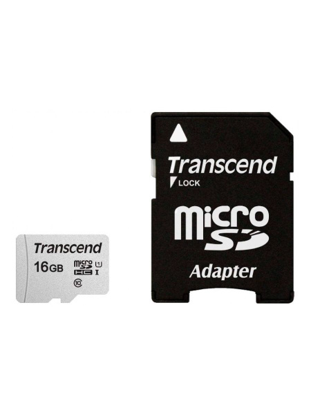Карта памяти Transcend microSDHC 300S Class 10 UHS-I U1 (95/10 Mb/s) 16GB ADP купить на OZON по ...