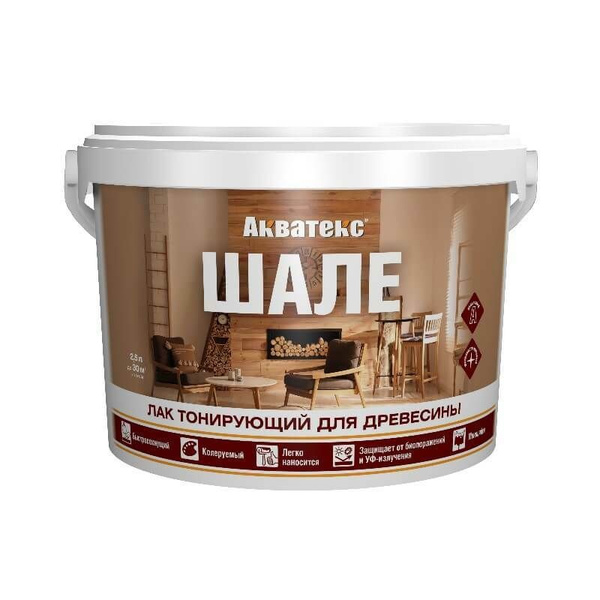 АКВАТЕКС ШАЛЕ лак для древесины, тонирующий, матовый, дуб (0,9кг ...