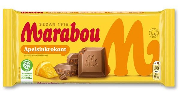 Marabou Шоколад молочный Apelsinkrokant с апельсином 200 г (из ...