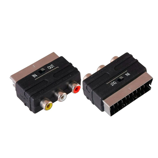 Переходник SCART - 3RCA с переключателем, Скарт - 3 тюльпана - купить с ...