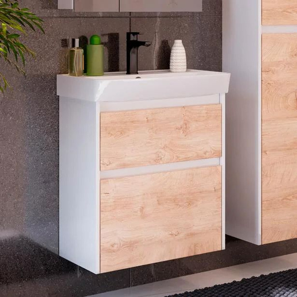 Тумба под раковину Lemark Combi 80 дуб кантри, белая глянцевая купить на OZON по низкой цене ...