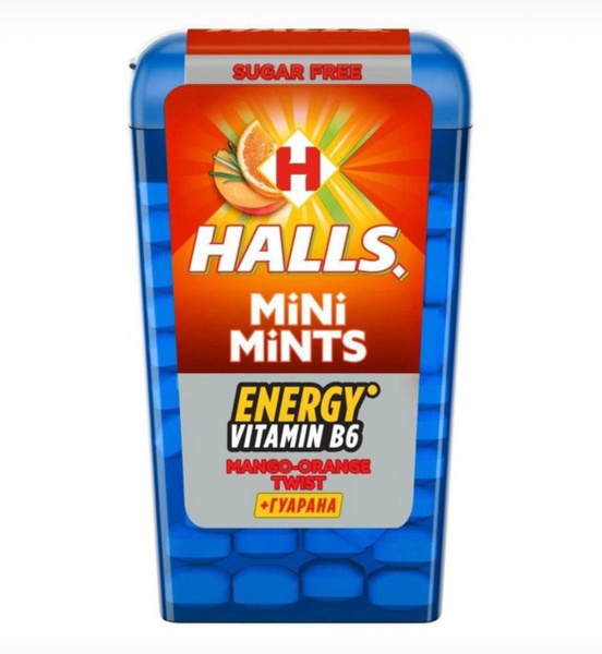 Конфеты Halls Mini Mints манго апельсин витамин B6 12.5г 24ШТ - купить ...