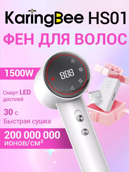 KaringBee Фен для волос u635861, скоростей 3, кол-во насадок 1 купить на OZON по низкой цене ...