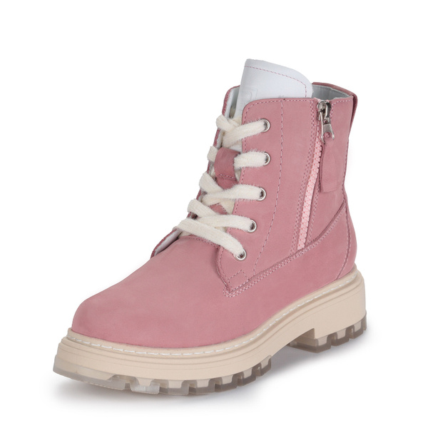 Ботинки Девочки Riconte розовый, размер 35 Зима 4 Молния, Шнурки Стандартный низкий (до 4 см ...