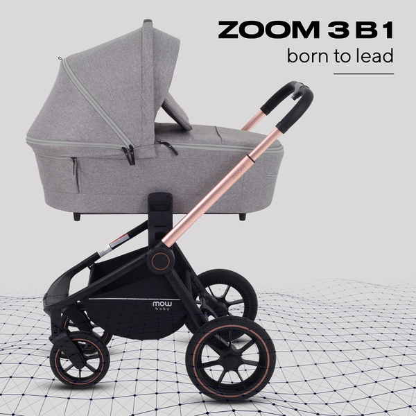 Коляска детская универсальная MowBaby Zoom PU RA087 3 в 1, Gold Beige ...
