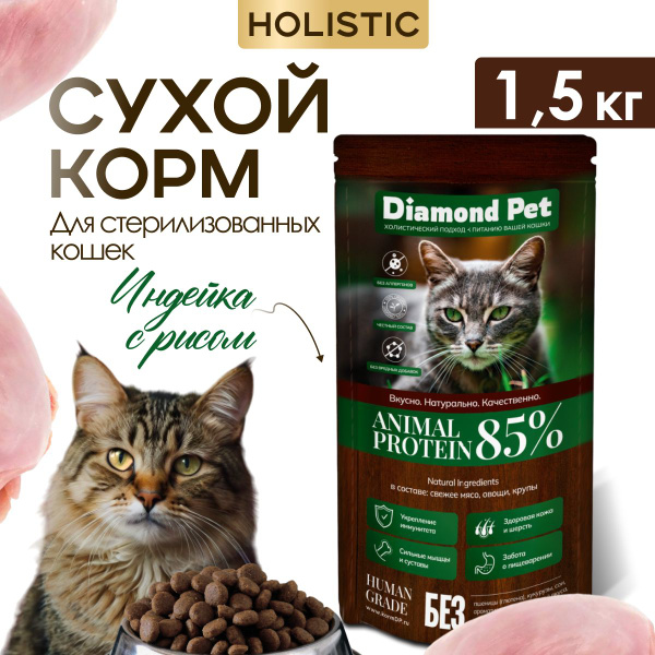 Корм для кошек сухой для стерилизованных и кастрированных, с ...