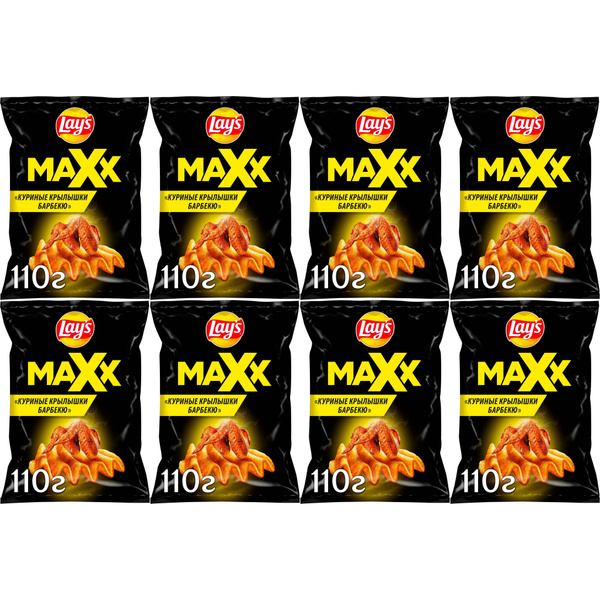 Чипсы картофельные Lay's Maxx куриные крылышки барбекю 110 г, набор: 8 штук купить на OZON по ...