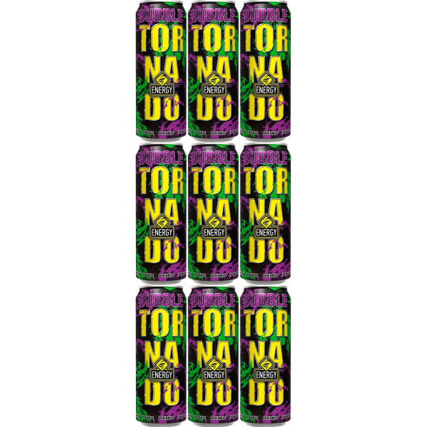 Энергетический напиток Tornado Bubble газированный безалкогольный 450 мл, набор: 9 штук купить ...