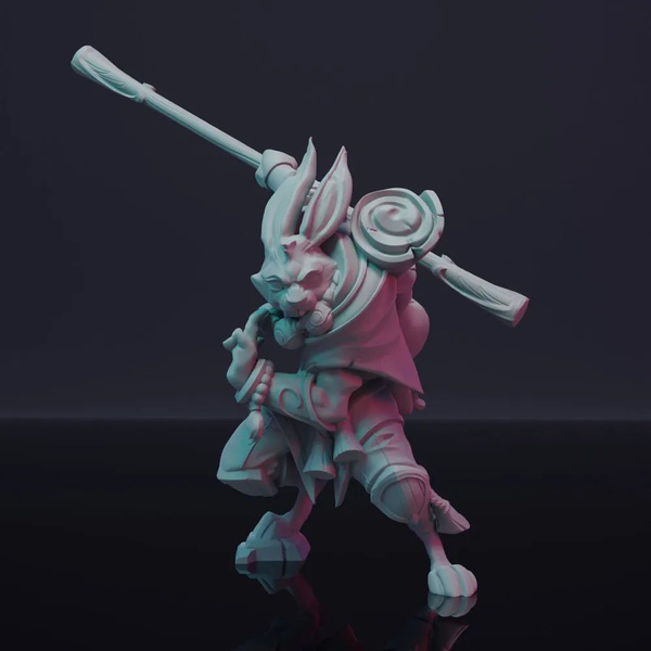 Миниатюра "Зайцегон Монах" (Harengon, Rabbitfolk, Зайцелюди, Харенгон ...