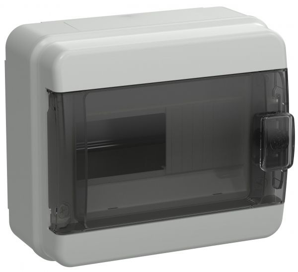 Бокс настенного монтажа 8 модулей прозрачная черная дверца IP65 IEK (ИЭК) TEKFOR TF5-KP72-N-08 ...