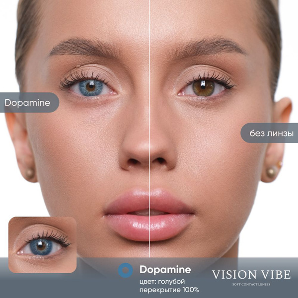 Цветные голубые линзы Dopamine с диоптриями -4.5 купить на OZON по ...