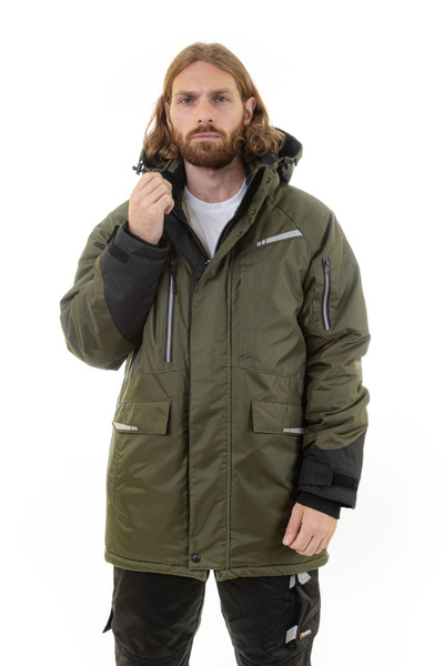 Куртка рабочая Мужской BRODEKS, размер 62, 60 хаки, рост 182-188 Мембранные материалы Однотонный ...