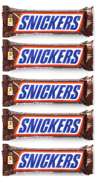 Батончик шоколадный Snickers 5 уп по 51 г, Россия - купить с доставкой ...