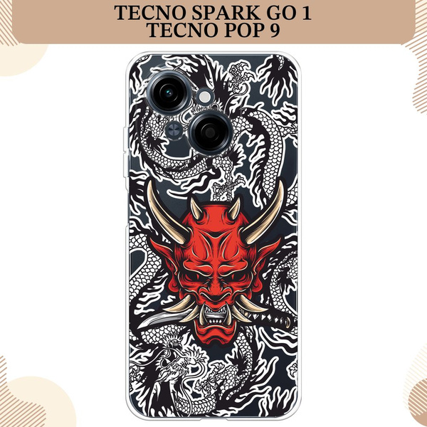 Силиконовый чехол на Tecno Spark Go 1 Tecno Pop 9 Техно Спарк Го 1 Техно ПОП 9 аниме Маска и