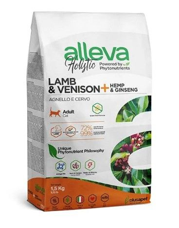Сухой беззерновой корм ALLEVA HOLISTIC CAT ADULT LAMB&VENISON для взрослых кошек, с ягненком и ...