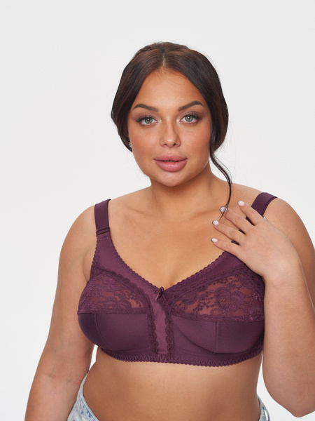 Бюстгальтер Женский BLISSENSE мягкая чашка без каркаса, без косточек, размер 90C бордовый Хлопок ...