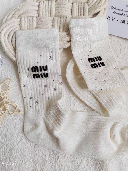 Носки Женский Miu Miu размер универсальный Стрейч коттон Бег На любой