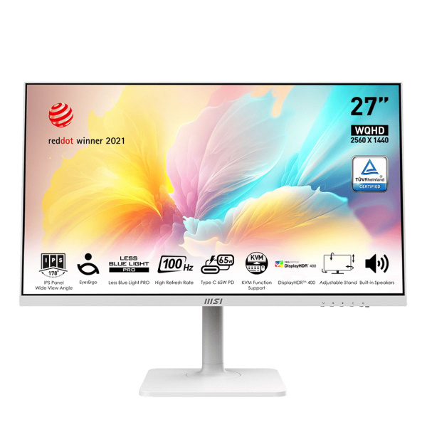 MSI 27" Монитор Modern MD272QXPW, IPS, 2560x1440, 100 Гц, белый купить ...