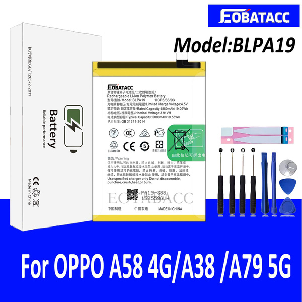EOENKK Сменный аккумулятор для OPPO BLPA19 A58 4G/A38 /A79 5G большой ...