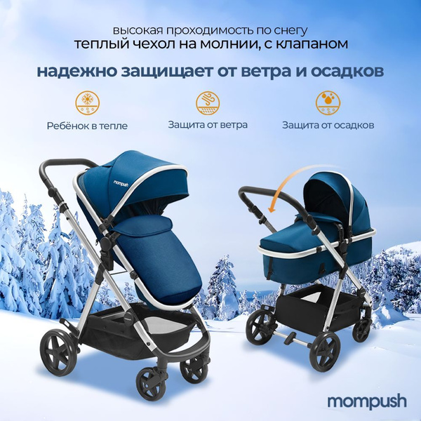 Коляска для новорожденных прогулочная 2 в 1 трансформер Mompush Meteor ...