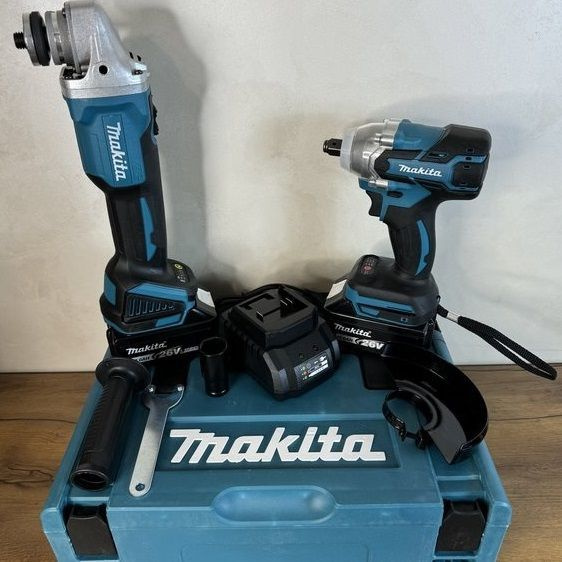 Makita/ 2 в 1/ набор инструментов аккумуляторный/2 АКБ / ушм 125 ...
