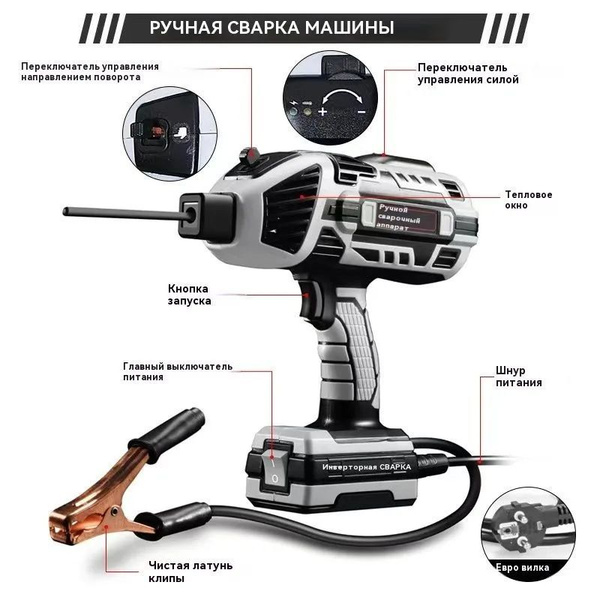 Портативный Сварочный Аппарат 220В Серый Домашний Мини купить на OZON ...