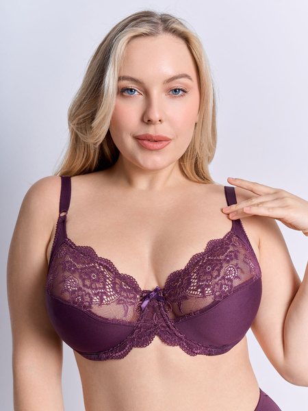 Бюстгальтер Женский Новое время на косточках, размер 80F фиолетовый Полиамид, Лайкра ...