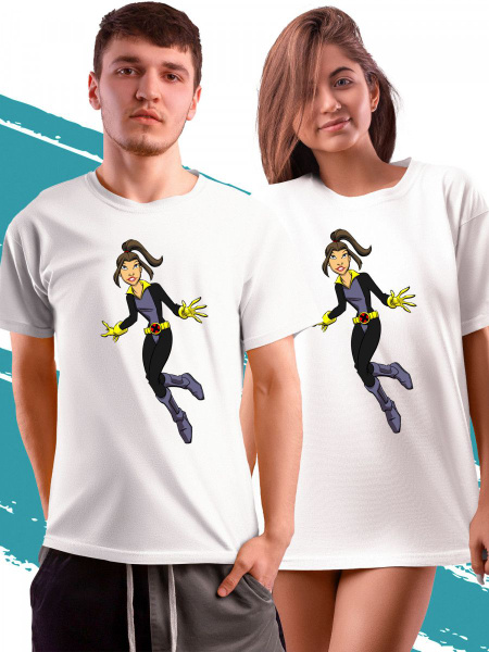 Футболка Мужской, Женский PhilShop белый Средний, размер 48 Хлопок Абстракция, Анималистический ...