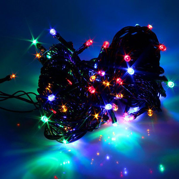 Гирлянда 200 ламп, 10м RGB Uniel UDL-S1000/200DGA Multi нить зеленая ...