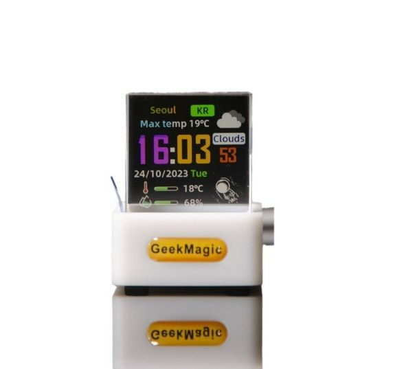 GeekMagic Mini WiFi Creative Настольная метеостанция,Поддерживает глобальную погоду, электронный ...