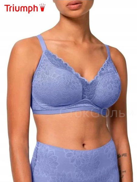 Бюстгальтер Женский TRIUMPH без косточек, размер 70D, 70DD сиреневый Текстиль Повседневный ...