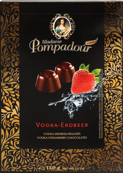 Конфеты в коробках DIMLER Madame Pompadour с водкой и вкусом клубники ...