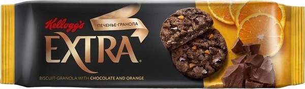 Печенье-гранола Kellogg's Extra с шоколадом и апельсином 150г купить на ...