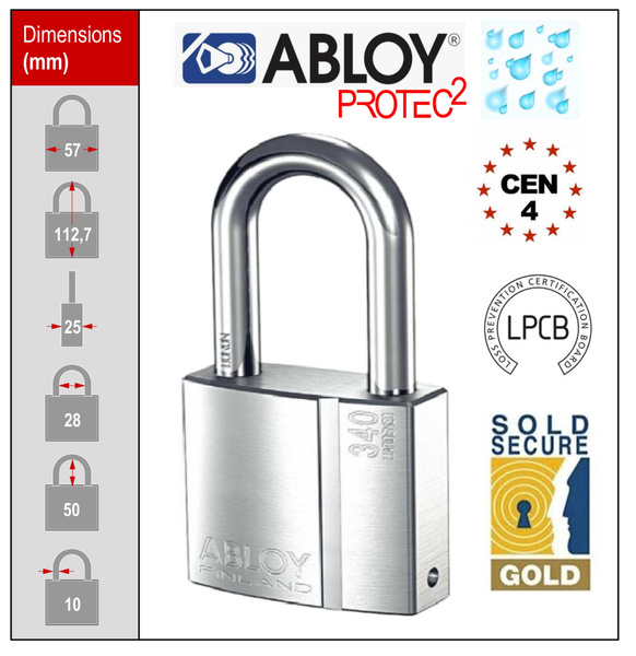 ABLOY PL340/50T (PROTEC2) с дужкой 50 мм Навесной замок из закаленной стали купить на OZON по ...