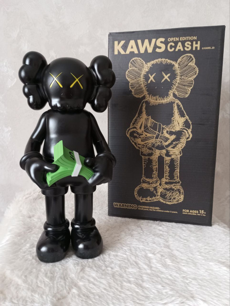 Игрушка фигурка KAWS CASH С ДЕНЬГАМИ черный 30 см купить на OZON по ...