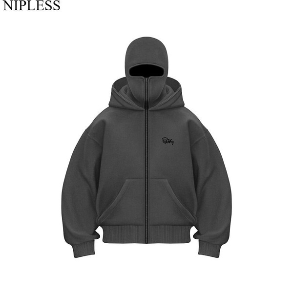 Толстовка Мужской, Женский NIPLESS Пряжки агатовый серый Лента Waterproof, размер 54 удлиненный ...