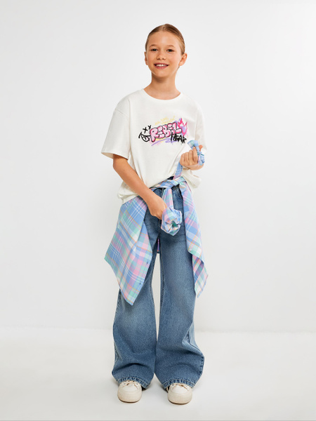 Футболка Девочки Acoola молочный Короткий, размер 104 Трикотаж прямой Повседневный Китай купить ...