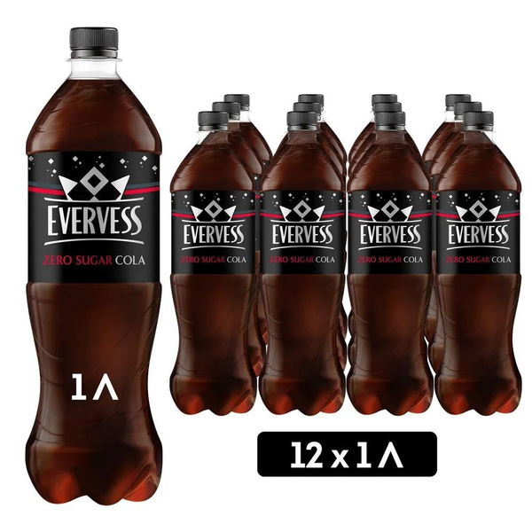 Напиток газированный Evervess Cola Zero (Эвервесс Кола Без Сахара), 12 ...