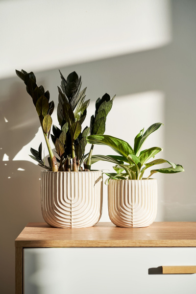 Комплект из двух кашпо горшков для цветов керамические "Малахит" 14*13 ...