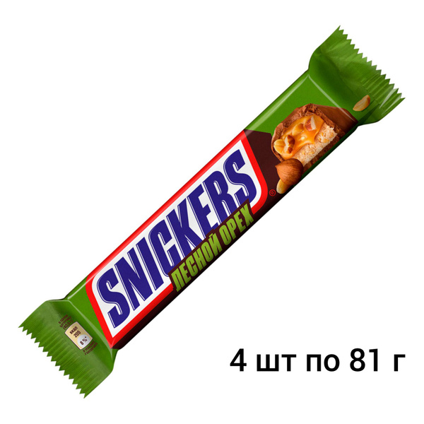 Шоколадный батончик Snickers Лесной орех 81 г купить на OZON по низкой ...