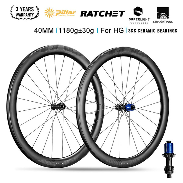Ультралегкое дорожное карбоновое колесо RYET 1180g, керамическая бескамерная пряжка с храповым ...
