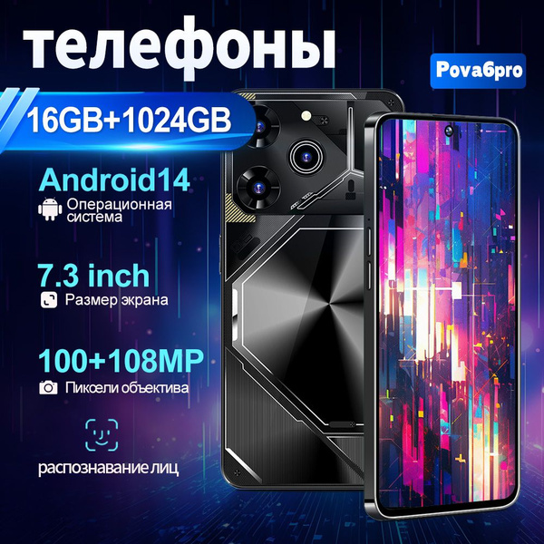 Смартфон Pova 6 Pro 1 ТБ 16 ГБ Синий IPS 2 SIM купить c доставкой на ...